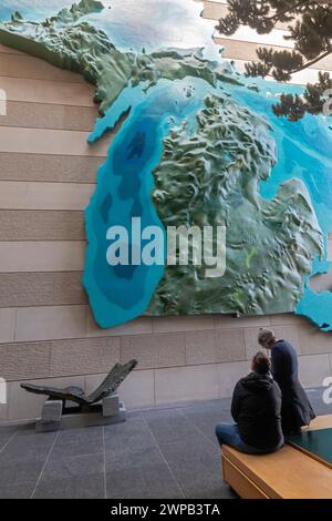Lansing, Michigan - The Michigan History Museum. A map compares trails ...