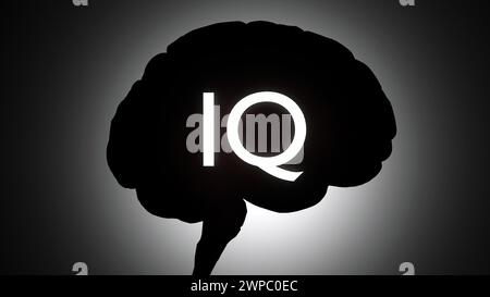 3d rendering of IQ or brain intelligence to brain structure Stock Photo ...
