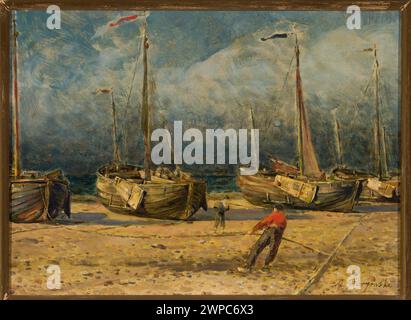 Aleksander Gierymski – Fishing Boats at the Seaside (Łodzie rybackie na ...
