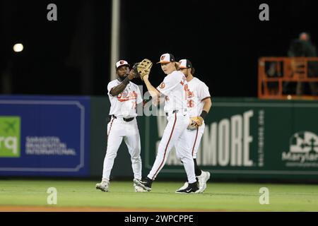 Baltimore Orioles' Heston Kjerstad (13) celebrates in the dugout after ...