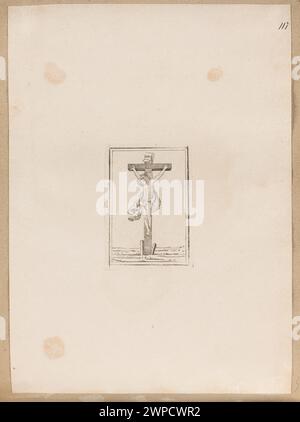 Depiction of Christ on the cross, showing the figure crucified with ...