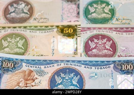Trinidad and Tobago money - dollara business background Stock Photo - Alamy