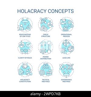 Holacracy soft blue concept icons Stock Vector Image & Art - Alamy
