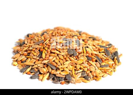 Animal scatter food isolated against white background Stock Photo - Alamy