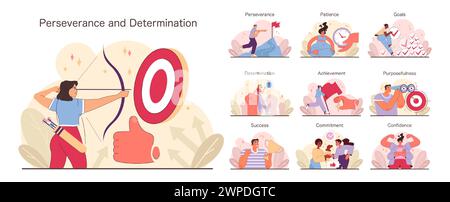 Perseverance and Determination set. Various characters embodying ...