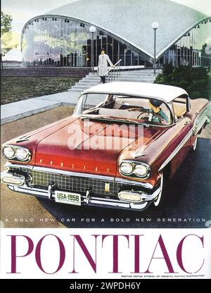 1958 Pontiac Ad. "A bold new car for a bold new generation Stock Photo ...