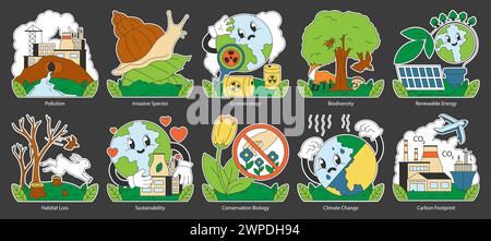 Ecology set. Human influence. Environment pollution, ecotoxicology and ...