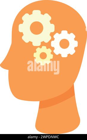 Gear future plan mind icon cartoon vector. Logical rocket. Half power ...