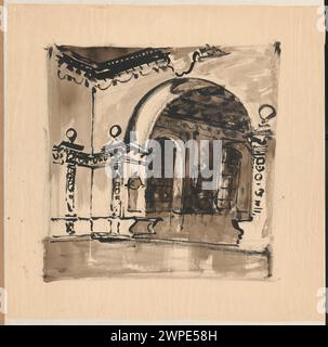 Architectural drawing showing a Renaissance-style table design with ...