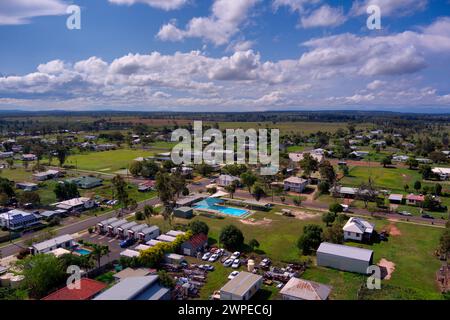 Aerial of Wallumbilla a rural town and locality in the Maranoa Region ...