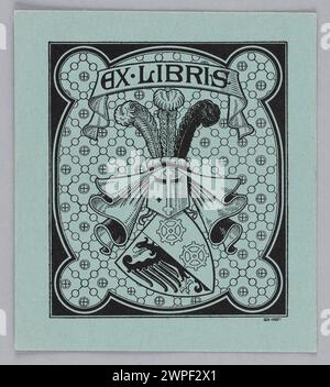 Heraldic bookplate. Rheude, Lorenz Max (1863-1939), graphic artist ...