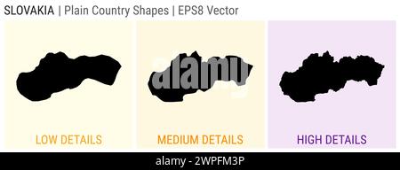 Slovakia plain country map. Medium Details. Solid style. Shape of ...