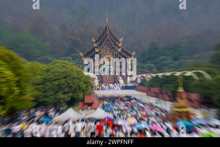 Buddhist faithful pay obeisance to the sacred relics of Lord Buddha and ...