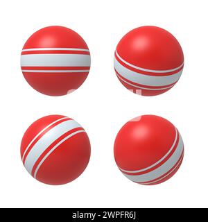 Red and white striped sphere minimalism Stock Photo - Alamy
