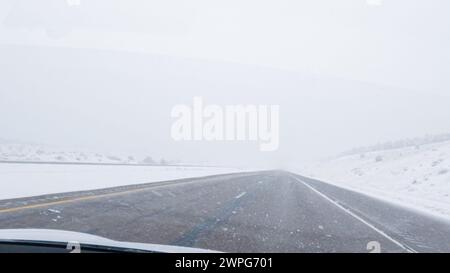 Braving a Winter Storm Driving Through Western Colorado Stock Photo - Alamy