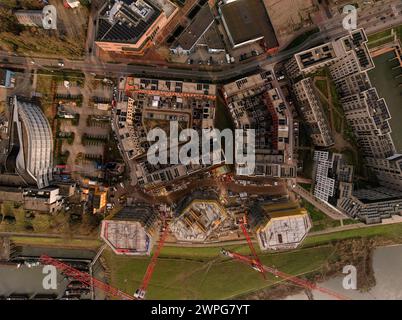 Top down aerial view of PUUR21 new housing construction site part of ...