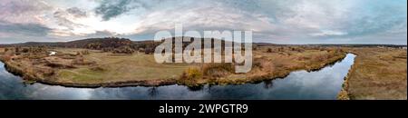 An aerial view of a wide dirt field Stock Photo - Alamy