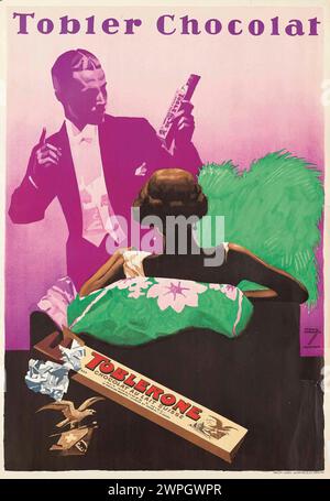 Vintage Advertising Poster for Tobler Chocolate, featuring the three ...