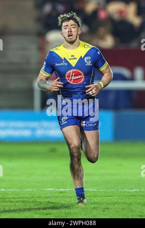 Matty Ashton of Warrington Wolves during the pre-game warm up ahead of ...