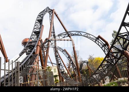 Rust, Germany. 07th Mar, 2024. Rails of the new "Voltron Nevera" roller ...