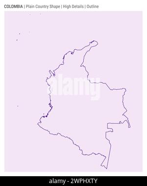 Colombia plain country map. High details. Outline regions style. Shape ...