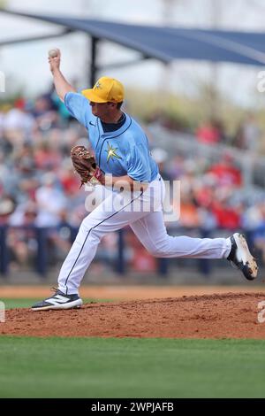 Tampa Bay Rays pitcher Logan Workman poses for a portrait during photo ...