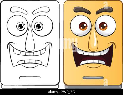 Two cartoon faces showing different emotions Stock Vector Image & Art ...