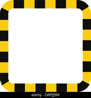 Yellow and black caution tape frame. Warning sign stripe border set ...