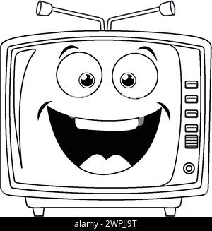 Mascot character design of an old television with happy face Stock ...