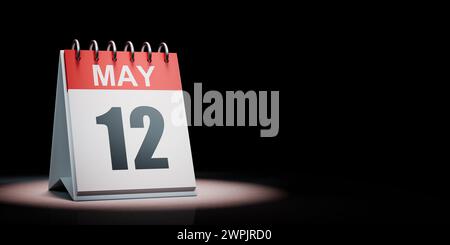 May 12th, Twelfth of May, Day 12 of month May - vintage wooden white ...