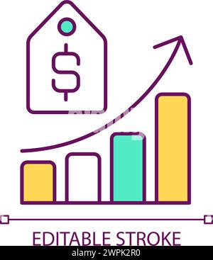 Demand forecasting color flat icon for digital and print projects ...