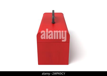 Red toolbox closed on white background Stock Photo - Alamy