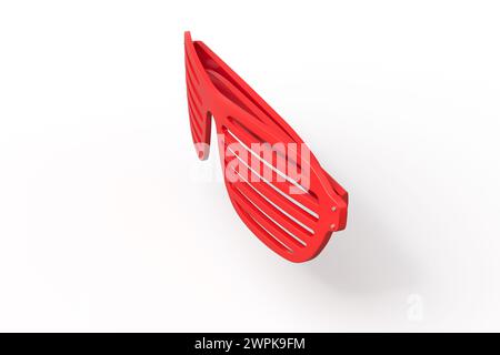 Red shutter shades on white background Stock Photo - Alamy