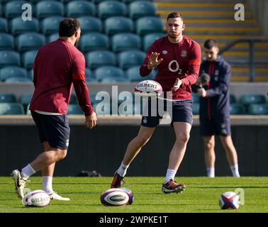 England's Freddie Steward during the team run at the Allianz Stadium ...