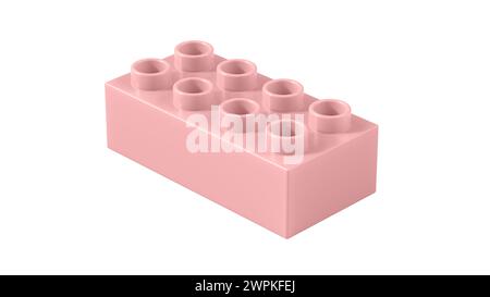 Powder Pink Lego Block Isolated on a White Background. Close Up View of ...