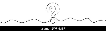 Continuous editable line drawing of question mark. One line drawing ...