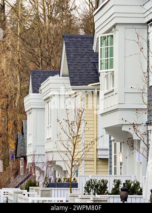 Brand new townhouses for sale. Row of new townhomes on blue sky ...