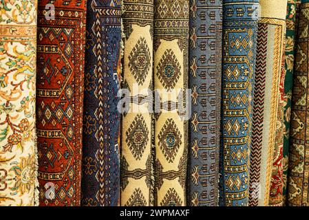 assortment of traditional hand woven Indian carpets and rugs (also ...