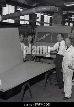 1950s, historical, a machine at the Camas paper mill, WA, USA. made by ...