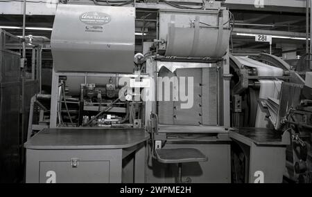 1950s, historical, a machine at the Camas paper mill, WA, USA. made by ...