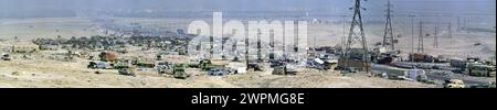 1st April 1991 An abandoned Iraqi T55 tank among the devastation on the ...