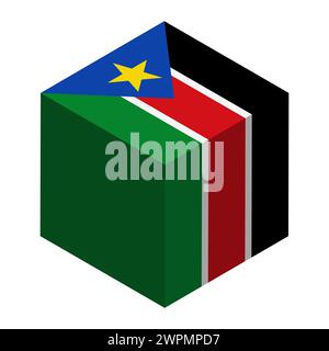 Sudan flag - isometric 3D cube isolated on white background. Vector ...