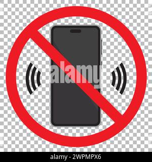 Cell telephone warning stop sign icon. No mobile phone. Turn off ...