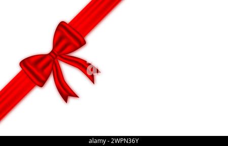 Red bow out of satin ribbon. Decorative bowknot. Vector illustration ...