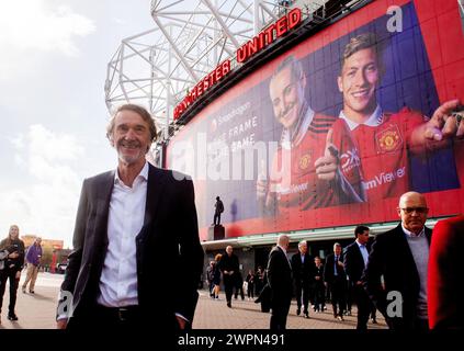 Manchester United co-owner Sir Jim Ratcliffe, CEO Ineos, shows his ...