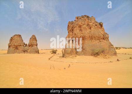 Rock carving depicting the so-called crying cow in the Algerian desert ...