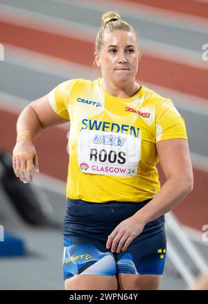 Fanny Roos of Sweden competing in the women’s shot put at the World ...