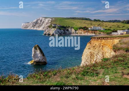 Steep coast with cliff at Freshwater Bay, Freshwater, Isle of Wight ...