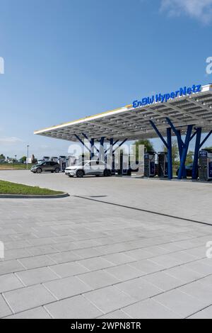 Fast charging park in the EnBW City, HyperNetz charging station for ...