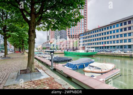 Wijnhaven district, modern urban architecture, high-rise building ...